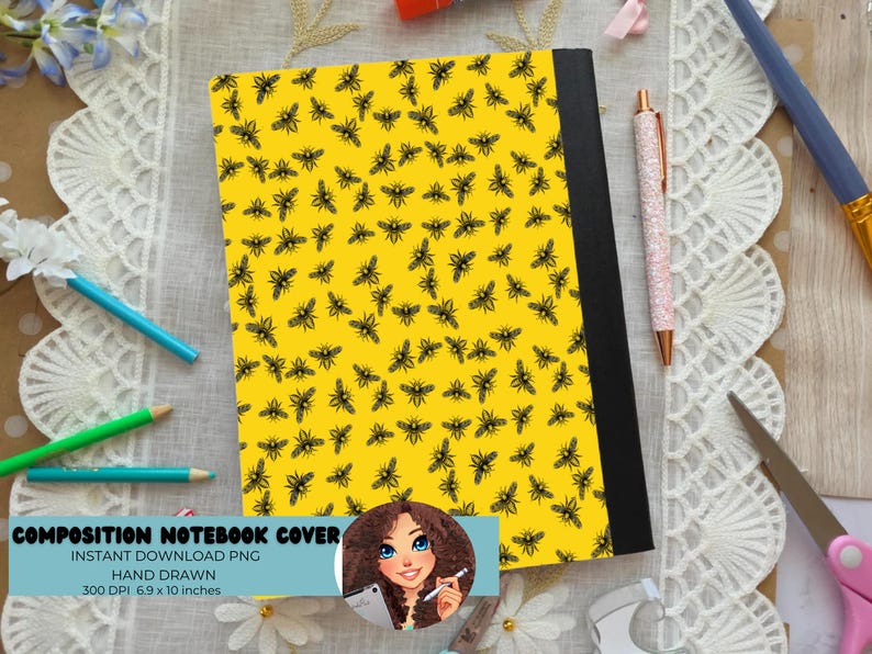 Printable Composition Notebook Cover PNG , Digital Download, Notebook ...