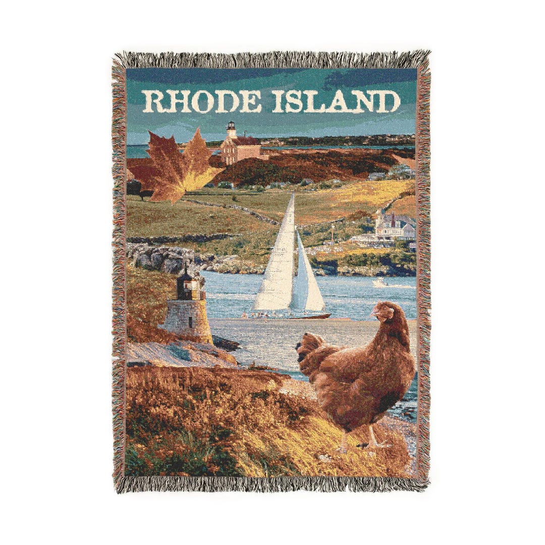 Cozy Rhode Island State Symbols Throw Blanket - 52x37 Inch Scenic Red ...