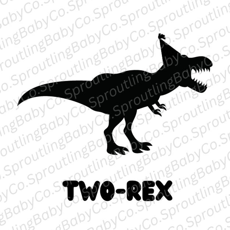 Two-rex SVG Digital Download 2nd Birthday Shirt Dinosaur Birthday ...