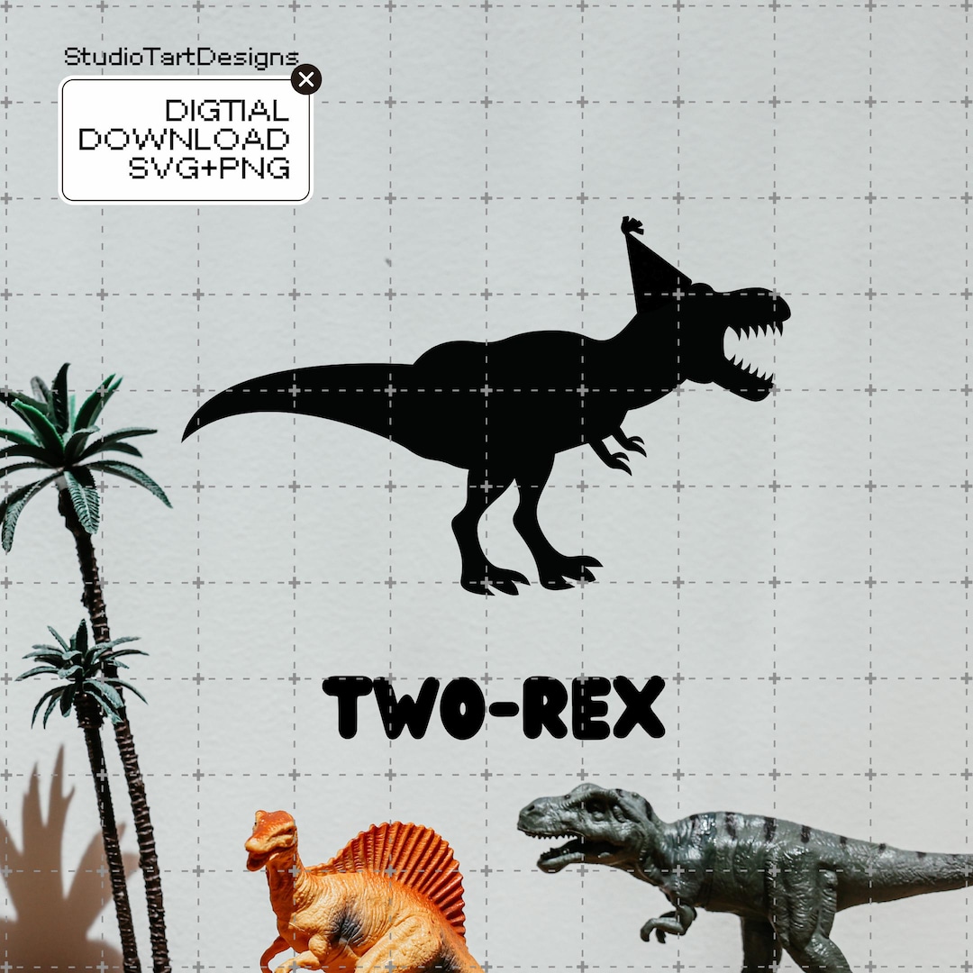 Two-rex SVG PNG Digital Download 2nd Birthday Shirt Dinosaur Birthday ...