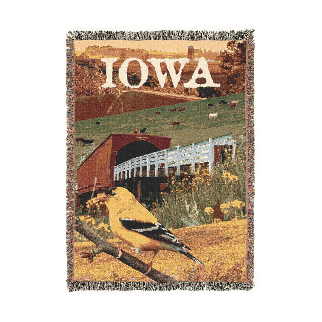Cozy Iowa State Symbols Throw Blanket - 52x37 Inch Scenic Goldfinch ...