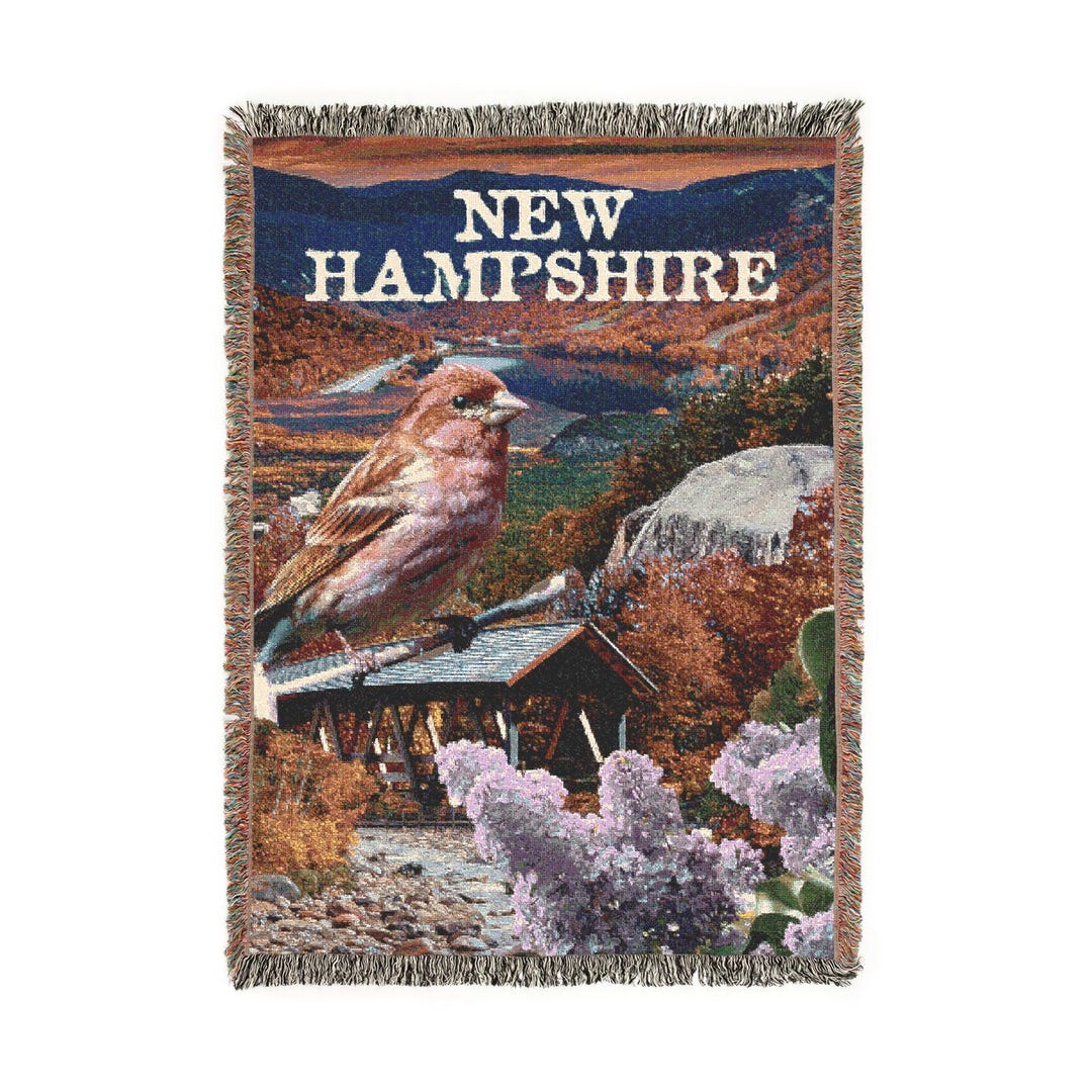 Cozy New Hampshire State Symbols Throw Blanket - 52x37 Inch Scenic ...