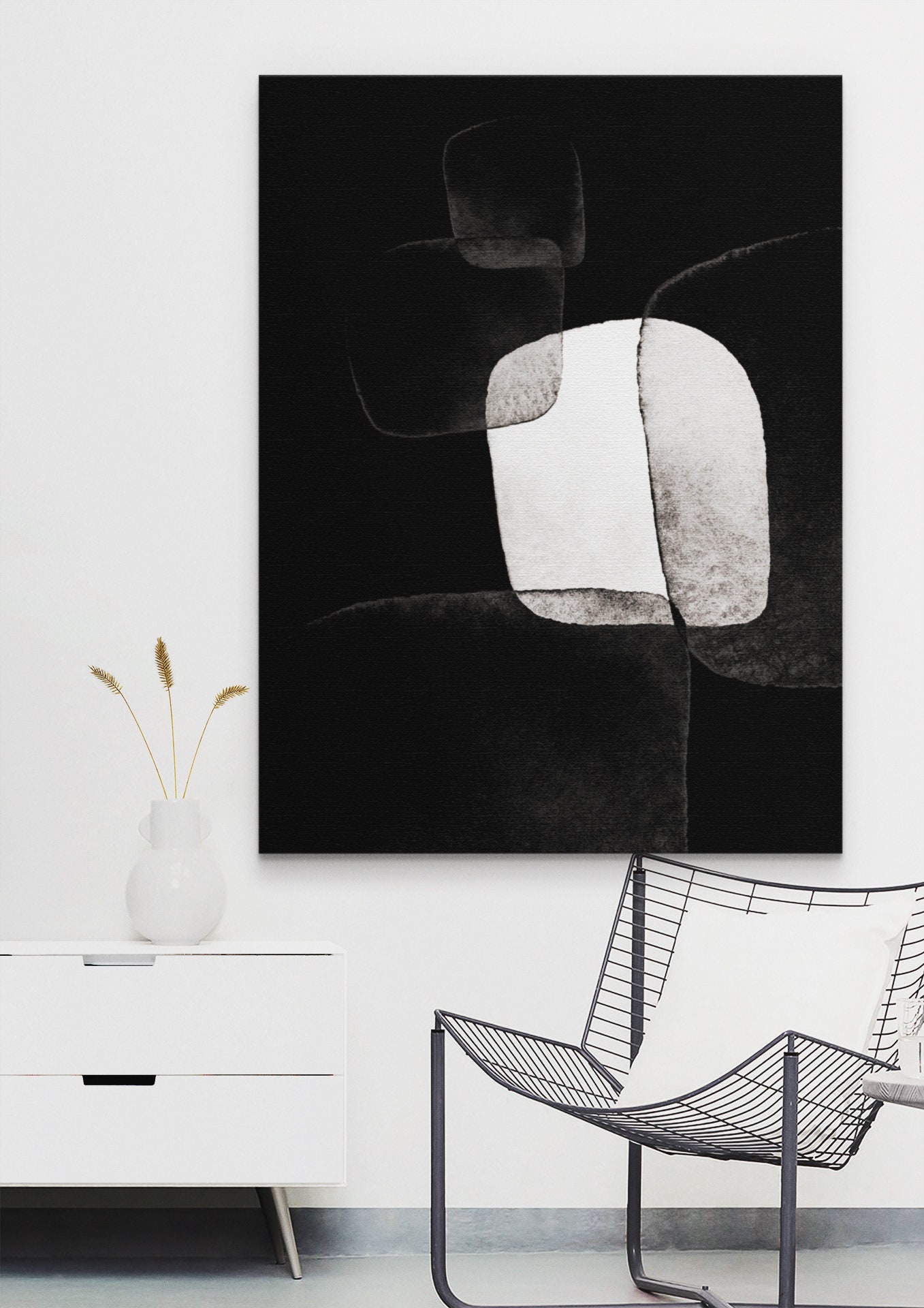 Abstract Squares, Black and White Art, Minimalist Abstract Art, Modern ...