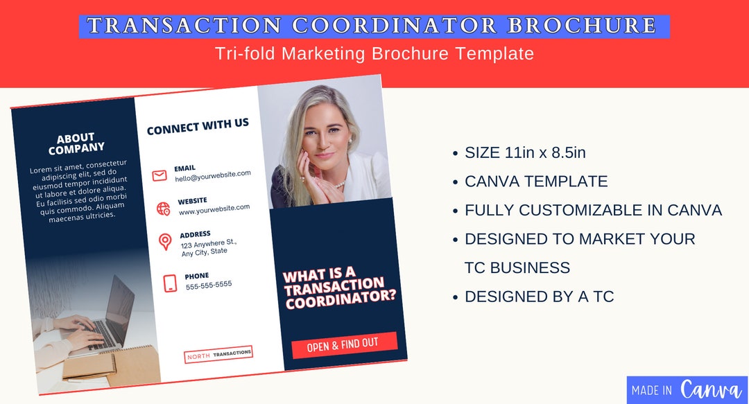 Transaction Coordinator Marketing Brochure Template, Real Estate ...