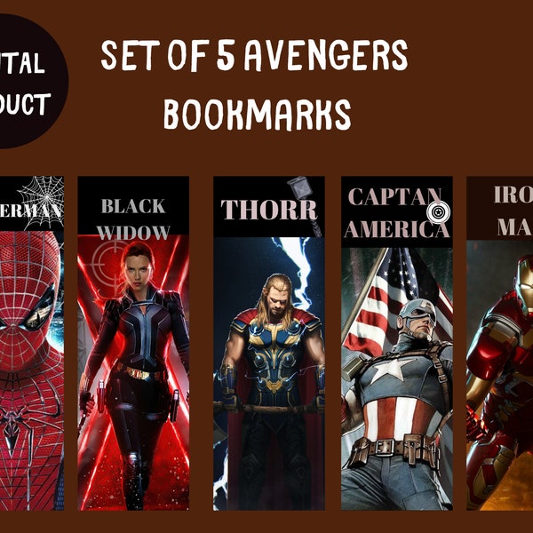 Avengers Bookmark - Etsy