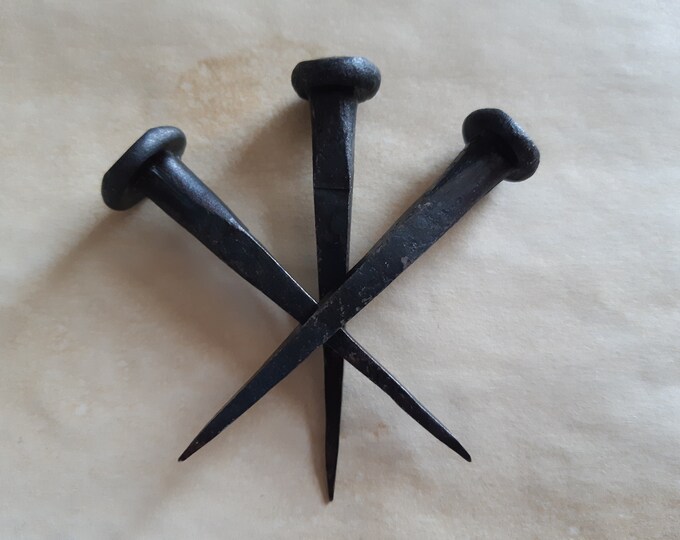 3 Traditionally Made Square Cut Iron Nails for Protection, Spellwork or ...