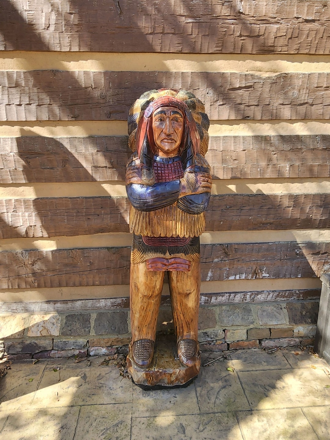 Native American Hand Carved Wood Indian Chief Statue - Etsy