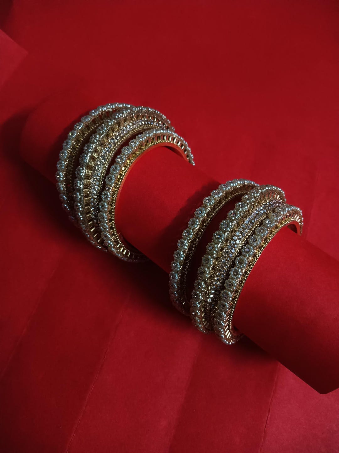 Gold Crystal Bridal Bangle Set | Indian Wedding Jewelry - Etsy