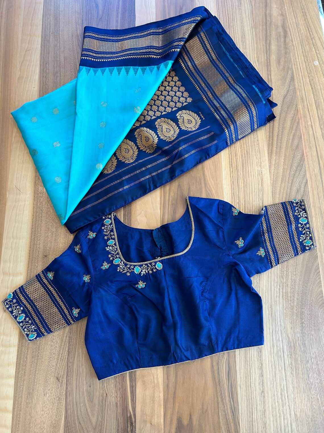 Pure Handloom Gadwal Pattu Saree With Maggam Work Blouse - Etsy