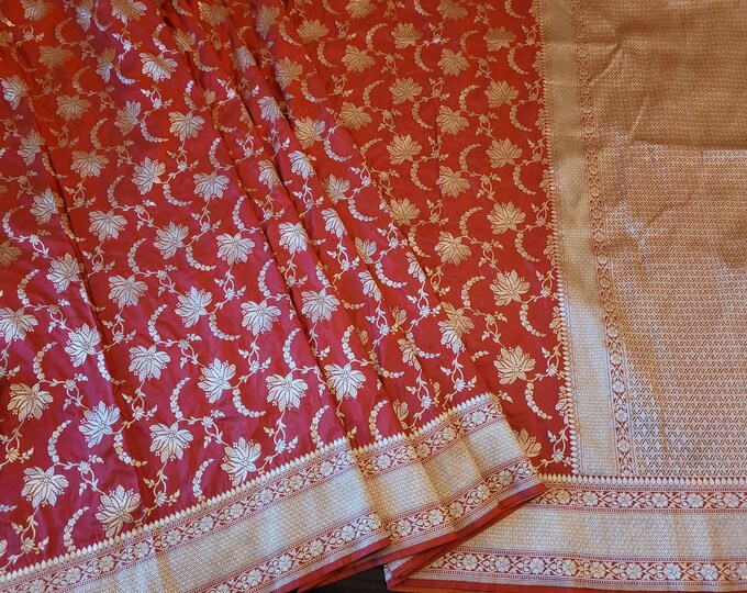 Pure Double Kathan Banaras Saree With All Over Zari With Maggam Work ...