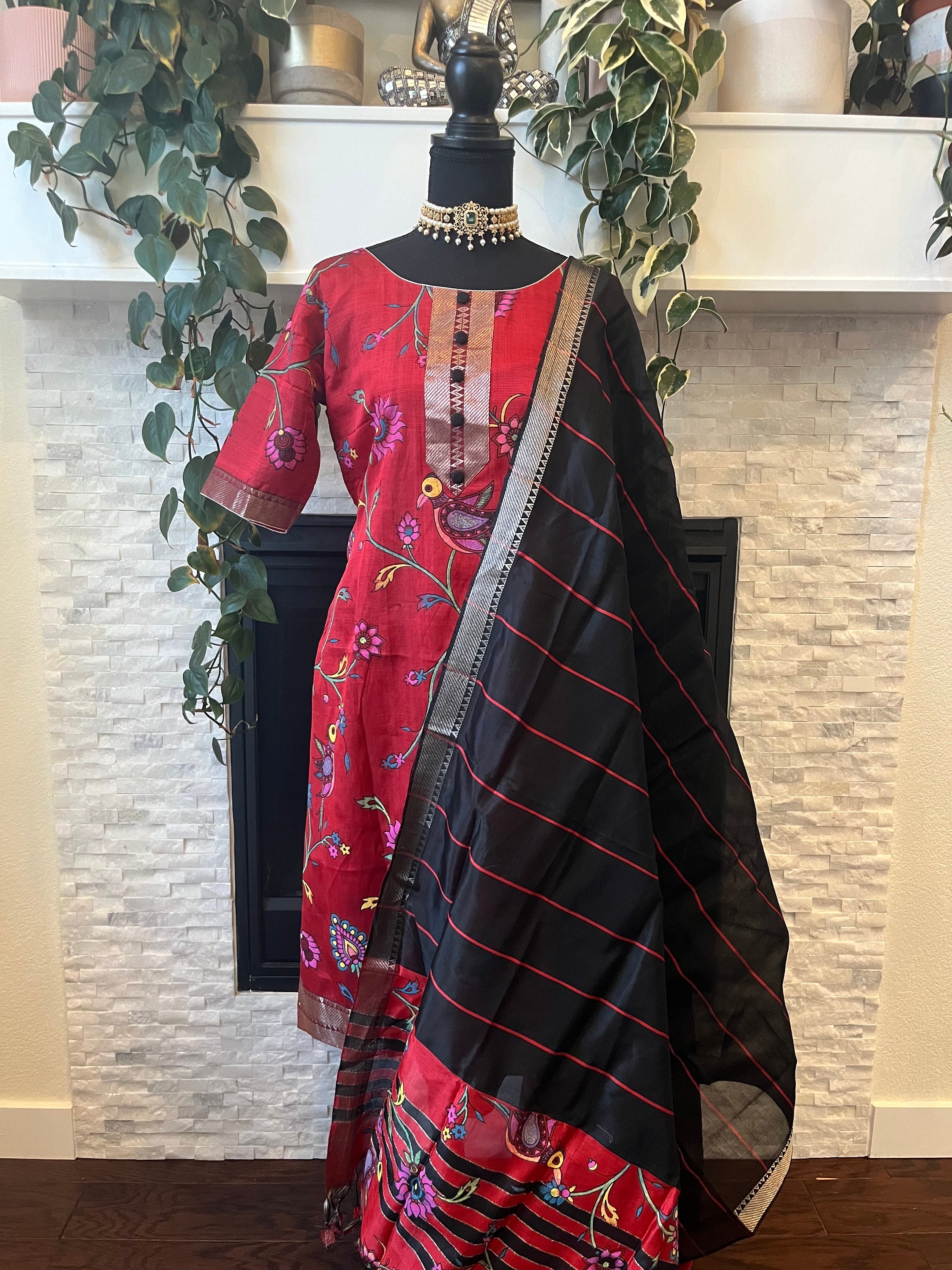 Handloom Mangalgiri Pattu Dress With Plain Bottom - Etsy