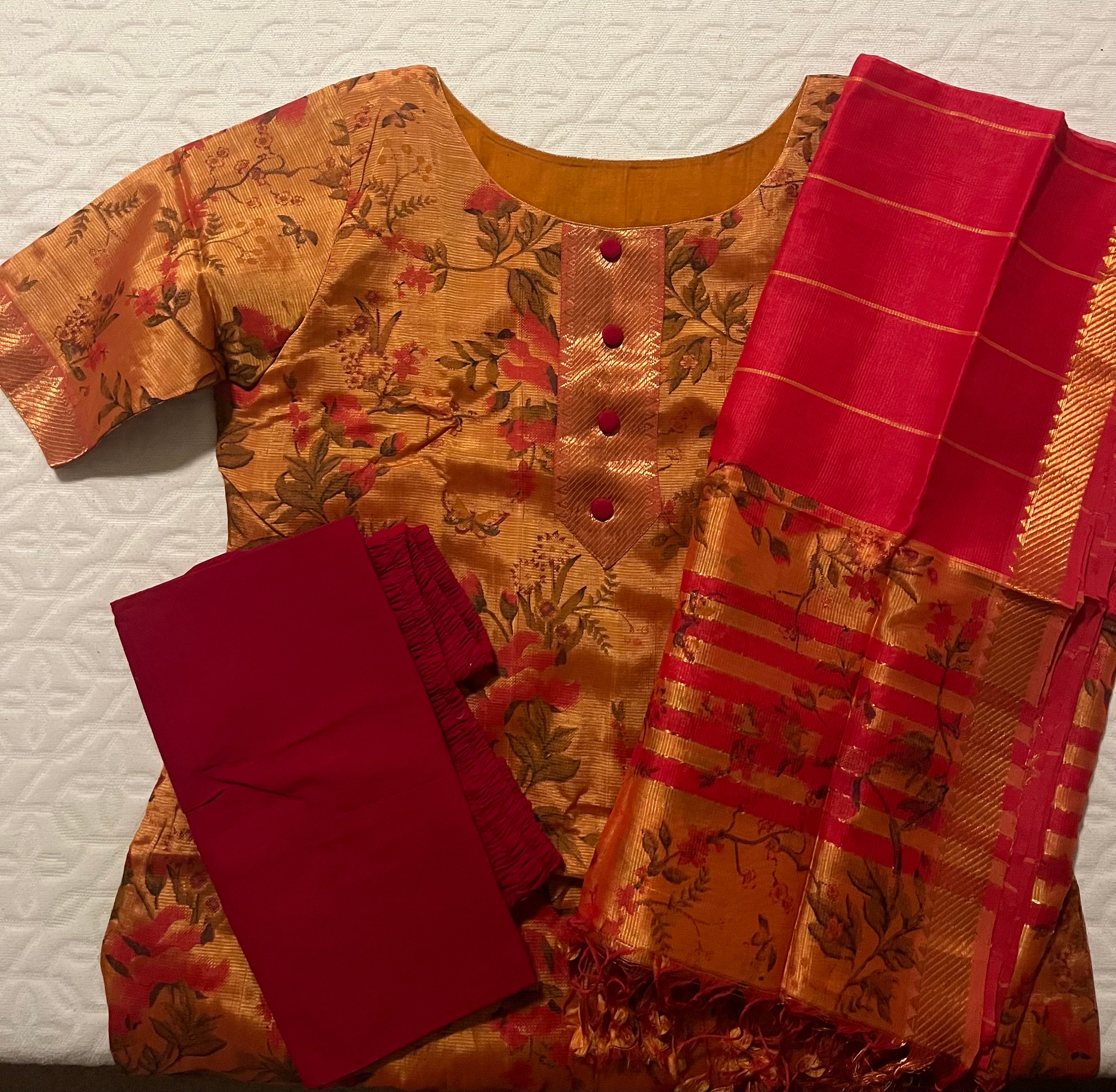 Handloom Mangalgiri Pattu Dress With Plain Bottom - Etsy