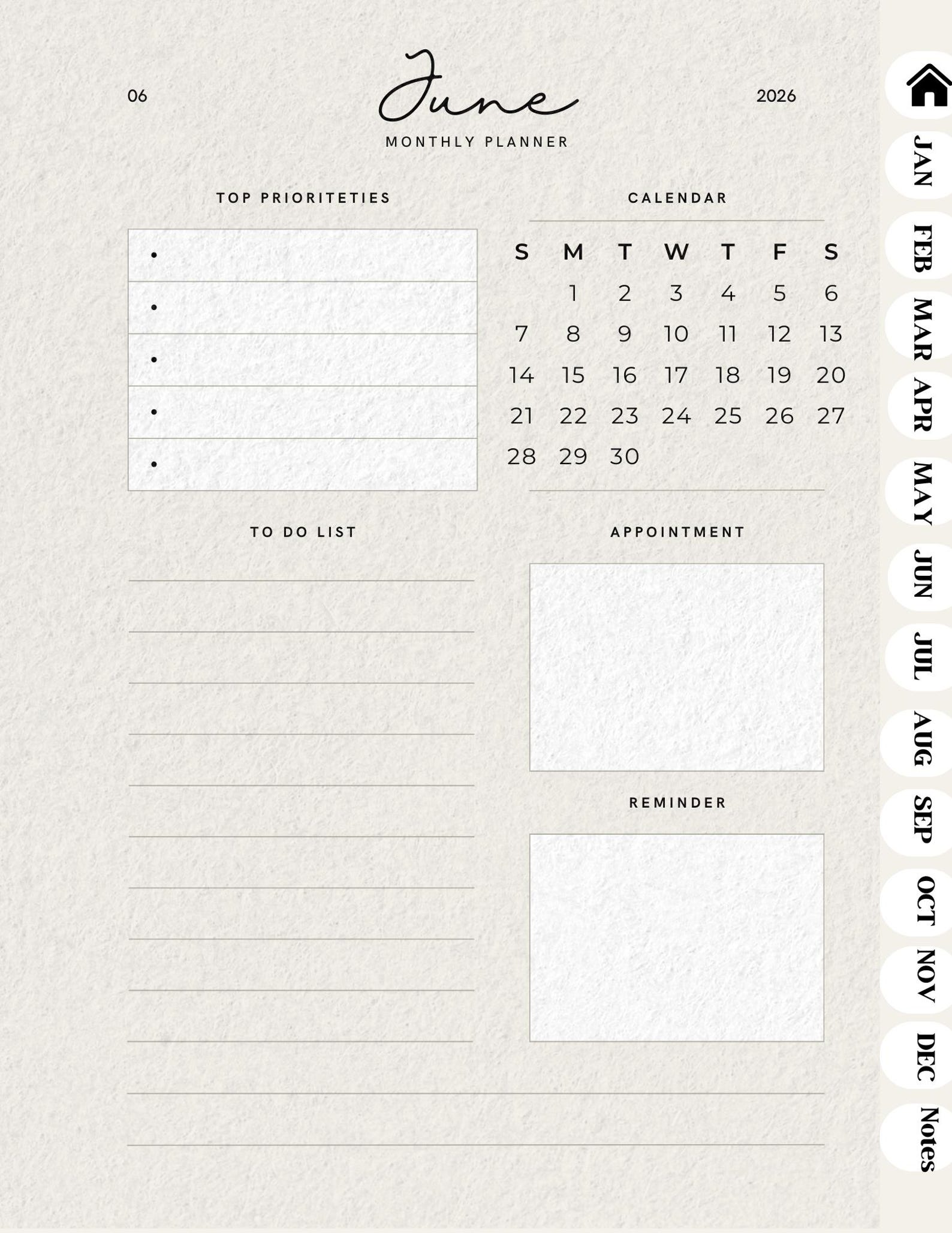 2025–2026 Monthly Digital Planner PDF With Notes | Writable on iPad ...