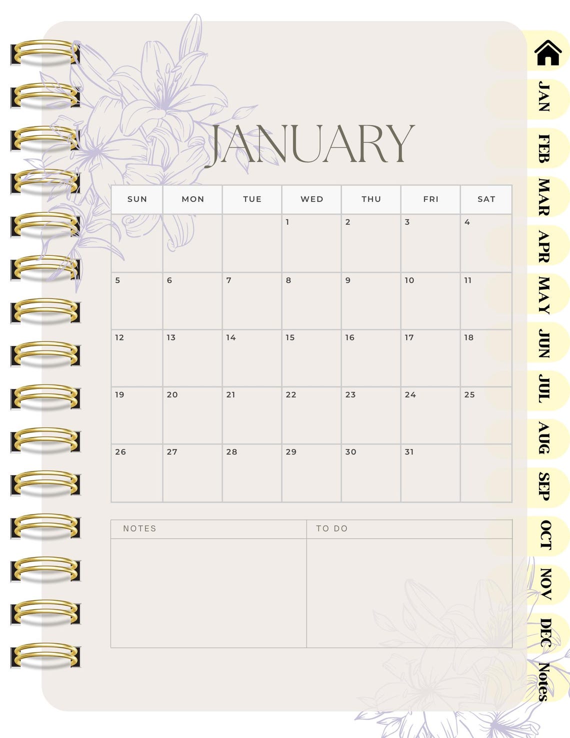 2025–2026 Monthly Digital Planner PDF With Notes | Writable on iPad ...