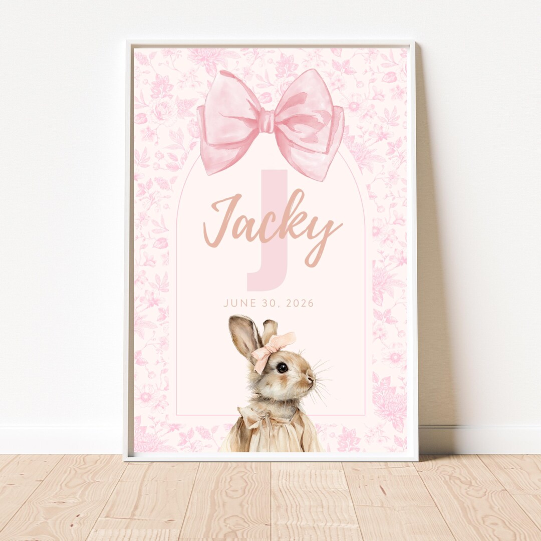 Custom Baby Birth Poster Personalized Birth Stats Print Digital Nursery ...