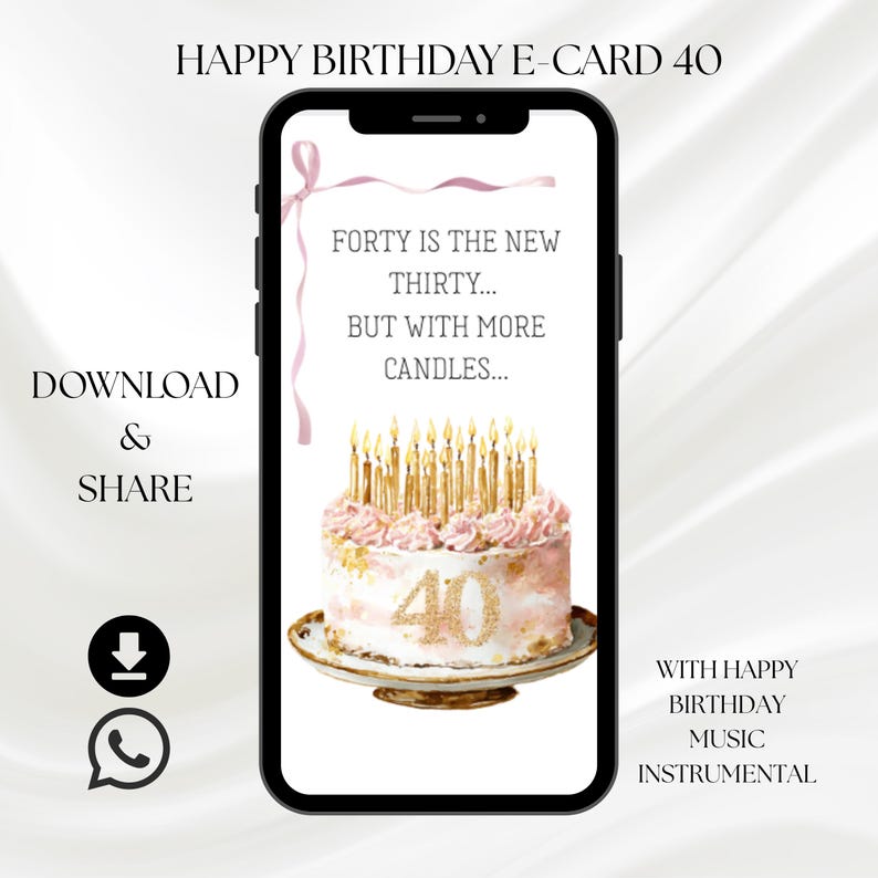 40th Birthday Animated Video Ecard - Instant Download Digital ...