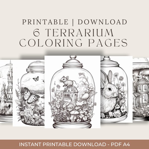Terrarium Coloring Pages - Etsy
