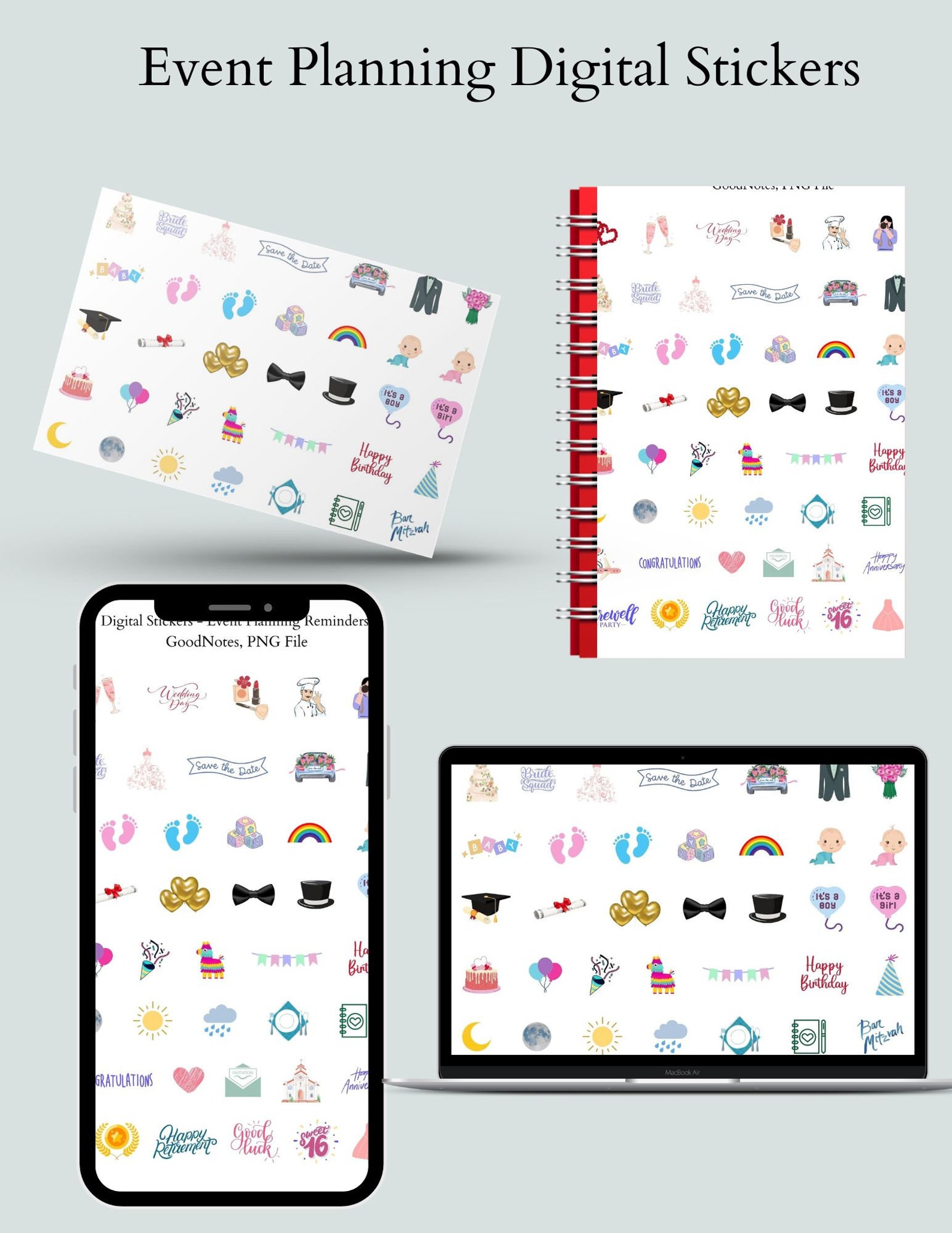 Event Planning Digital Stickers Party Event Stickers Wedding - Etsy