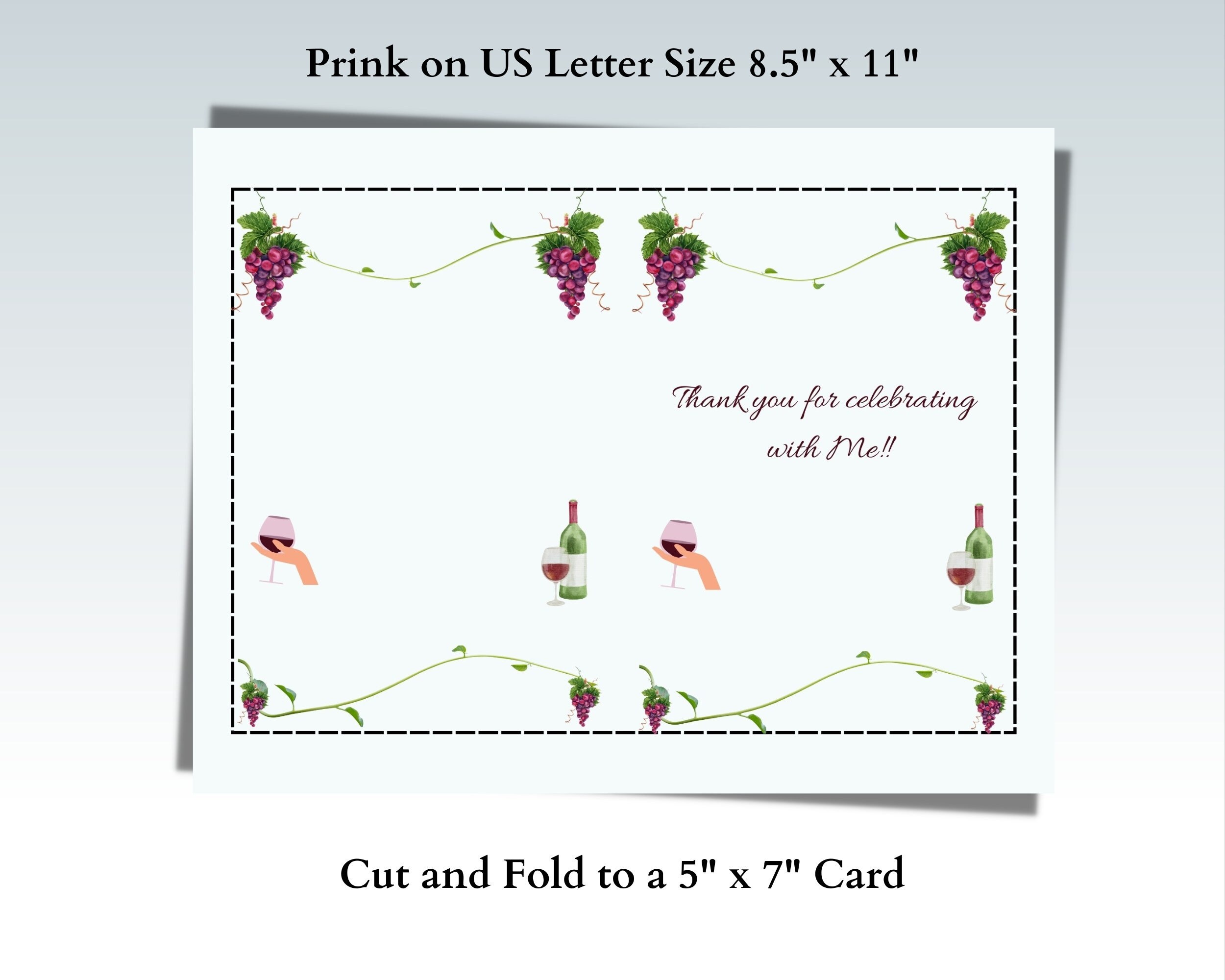 Bridal Shower Modern Grape Vine Invitation Template, Modern Grape Vine ...