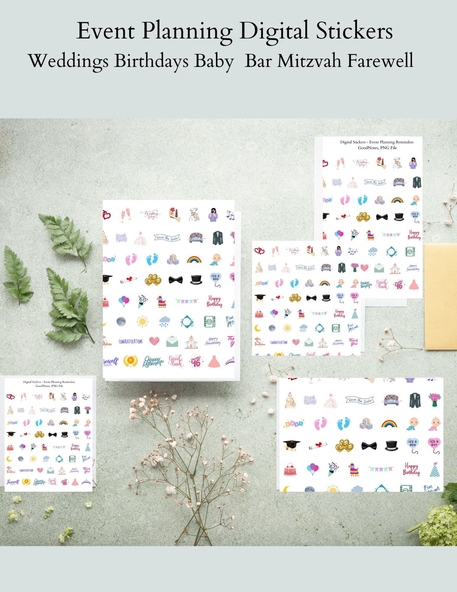 Event Planning Digital Stickers Party Event Stickers Wedding - Etsy