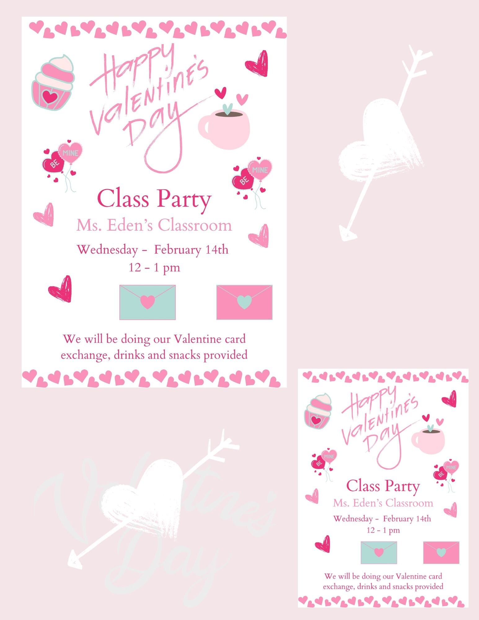 Valentine's Day Class Party Template, Valentine's Class Party Editable ...
