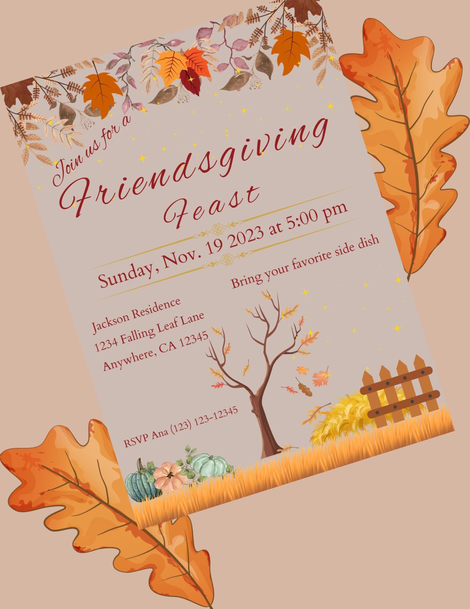 Friendsgiving Feast Editable Invitation, Friendsgiving Thanksgiving ...