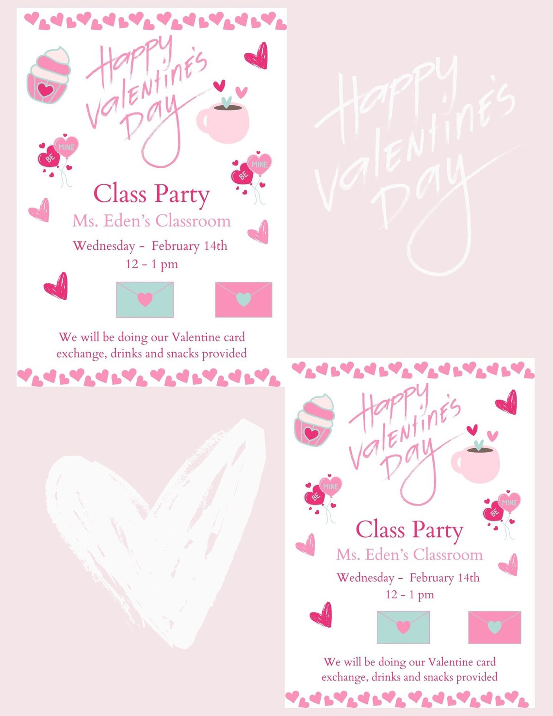 Valentine's Day Class Party Template, Valentine's Class Party Editable ...