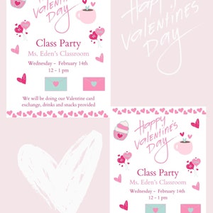 Valentine's Day Class Party Template, Valentine's Class Party Editable ...
