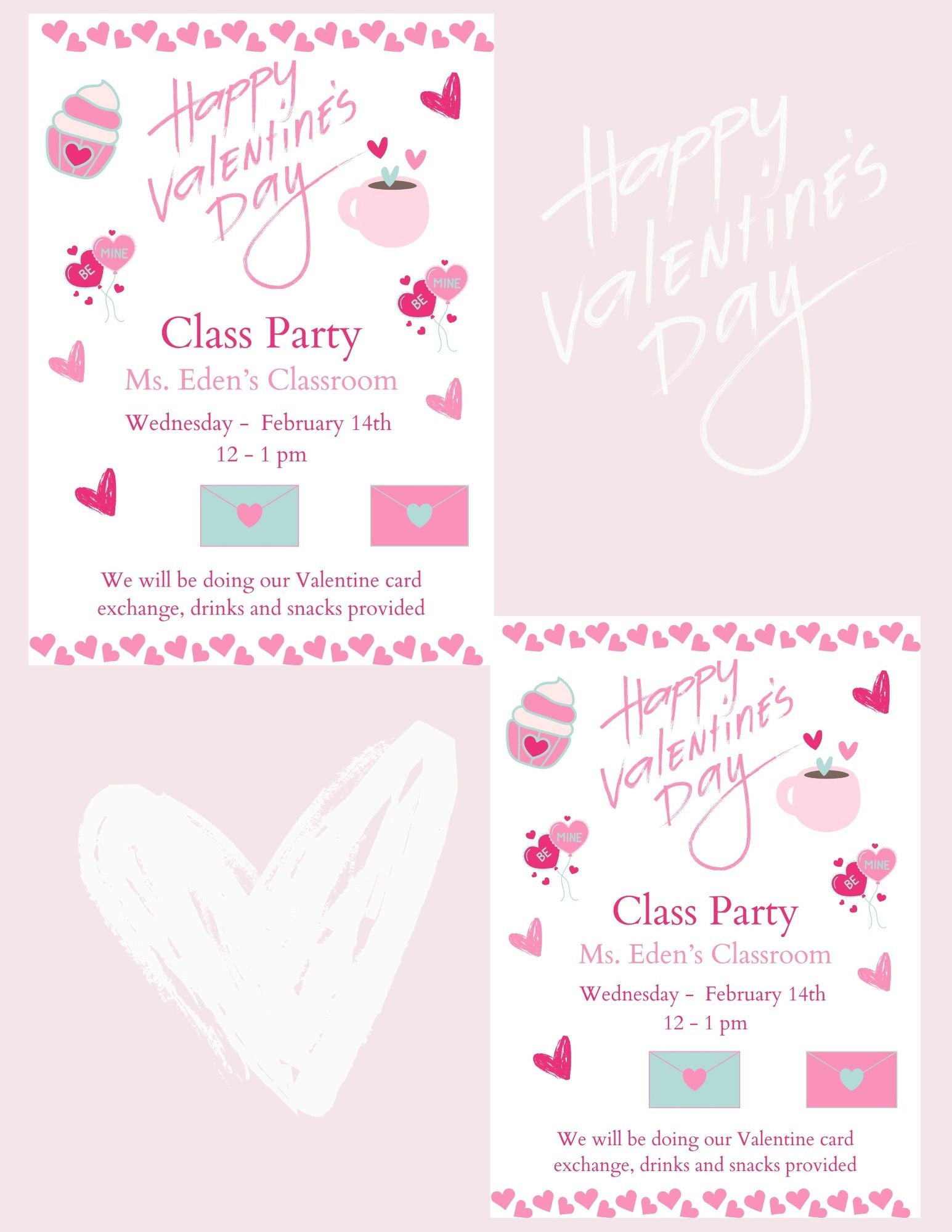 Valentine's Day Class Party Template, Valentine's Class Party Editable ...