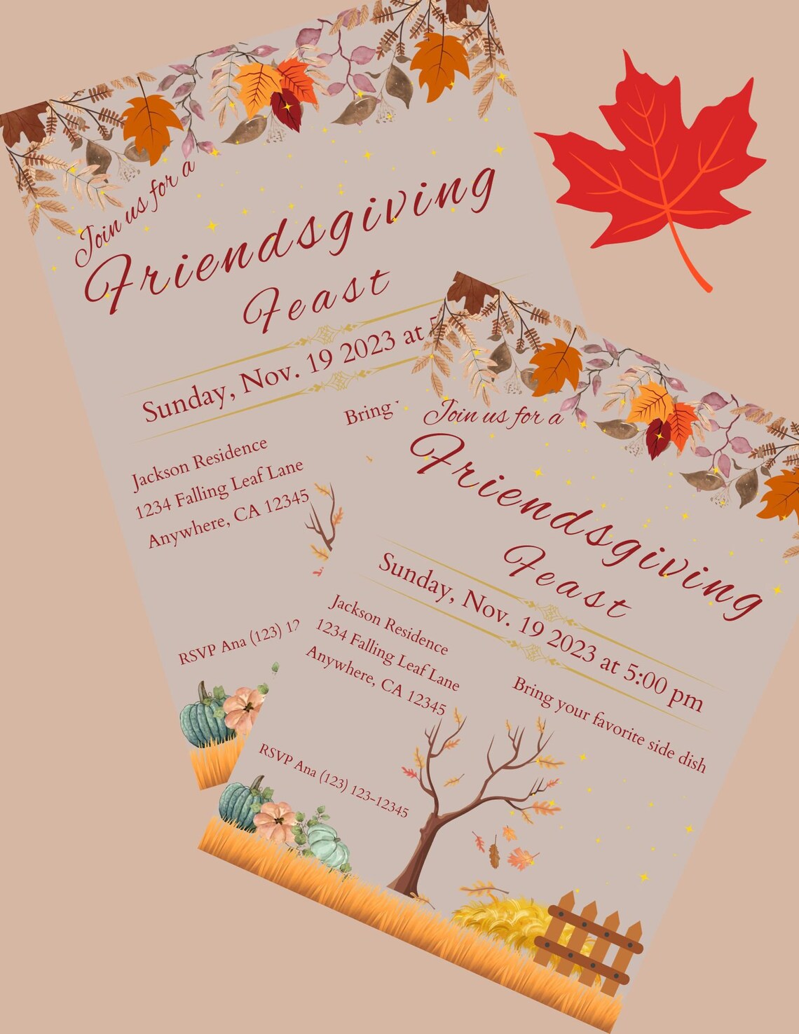 Friendsgiving Feast Editable Invitation, Friendsgiving Thanksgiving ...