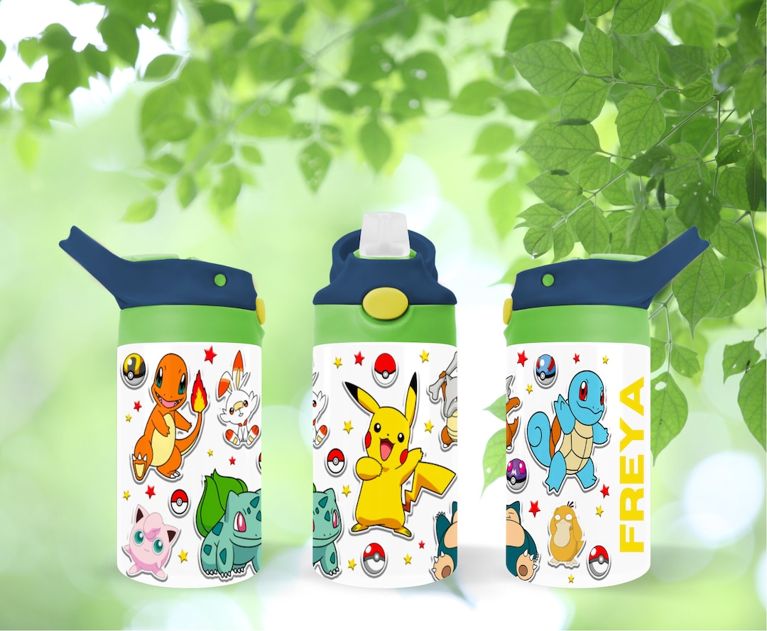 Personalized Pokemon Inspired 12oz Kids Flip Top Water Bottle - Etsy