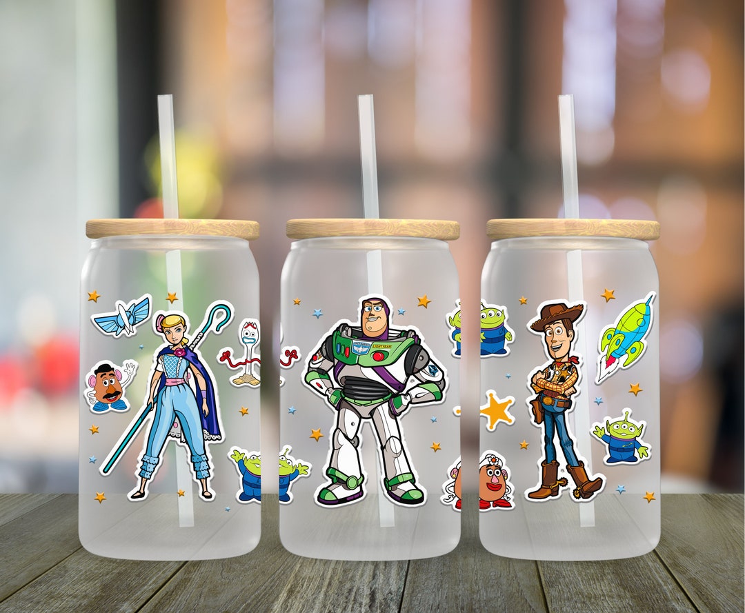 Toy Story Inspired 16oz Frosted Glass Tumbler With Straw - Etsy