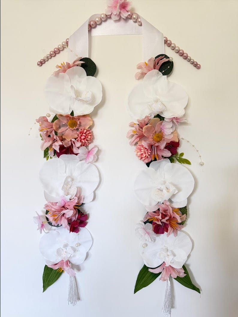 Personalized Graduation Lei | Floral Ribbon Garland | Custom Name ...