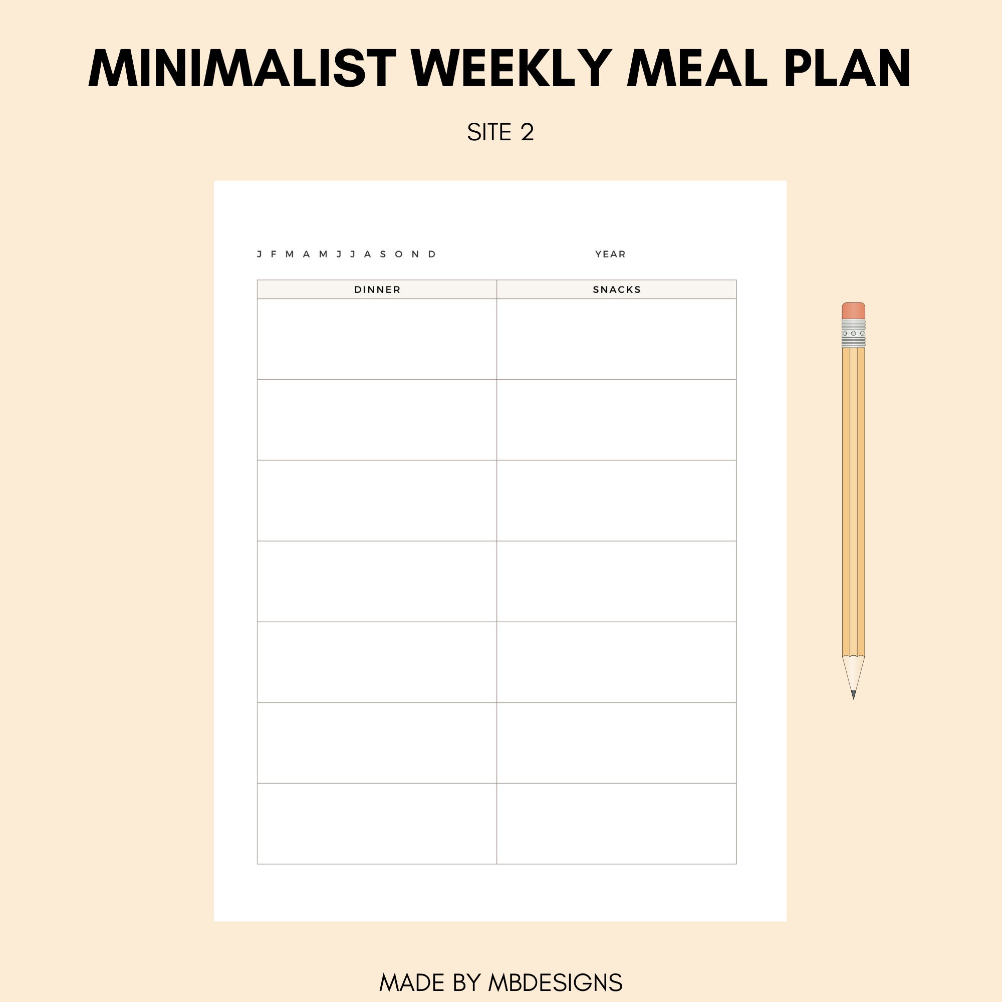 Weekly Meal Planner Printable, Food Diary, Meal Prep Planner, Food ...