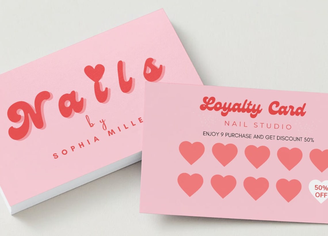 Nail Tech Loyalty Card, Editable Nail Artist Loyalty Card Template ...
