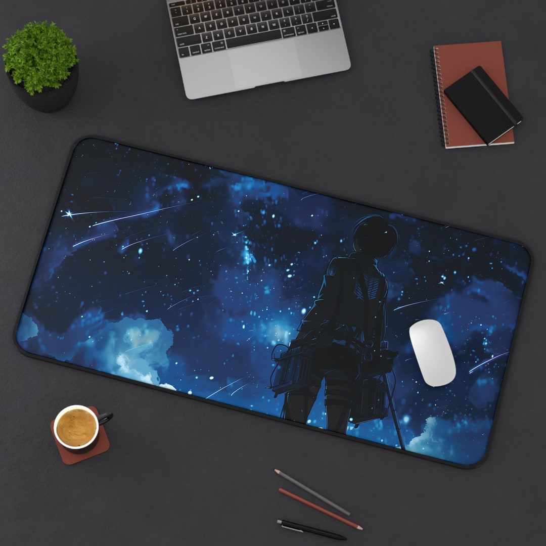 Attack on Titan Mousepad Eren Yeager Falling Stars Anime Desk Mat Manga ...
