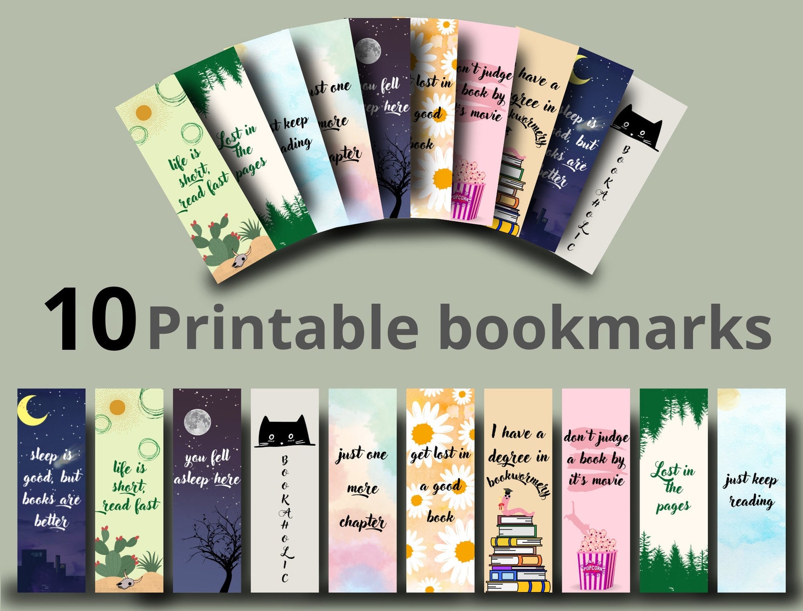 Printable Bookmark Template, Instant Delivery - Etsy