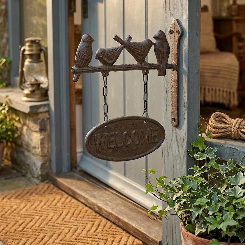 Antique Cast Iron Welcome - Etsy