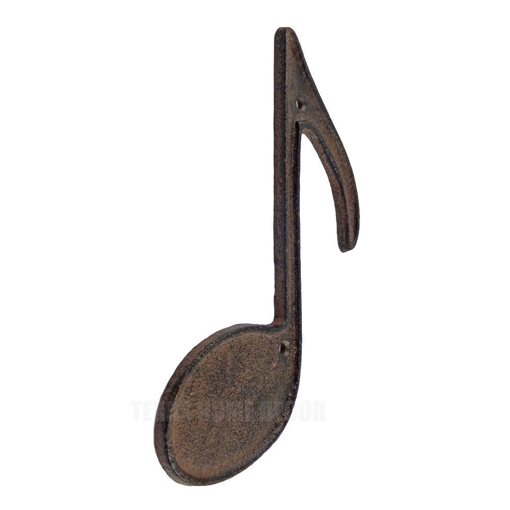 8th Musical Note Cast Iron Wall Decor Sign Music Studio Rustic Brown ...