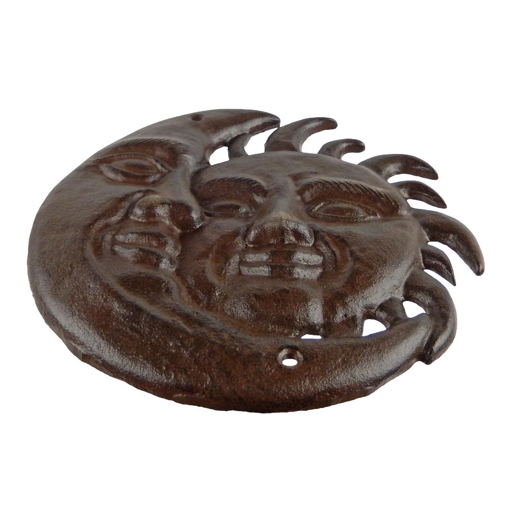 Cast Iron Sun & Moon Wall Decor Plaque - Antique Brown Patina - Etsy