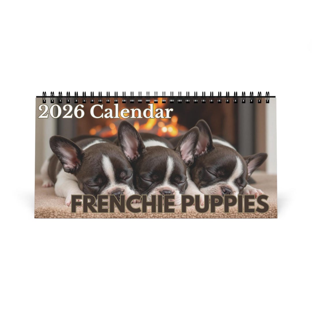 2026 Darling Frenchie Puppy Desk Calendar Cute Puppy Desktop Dog Lover ...