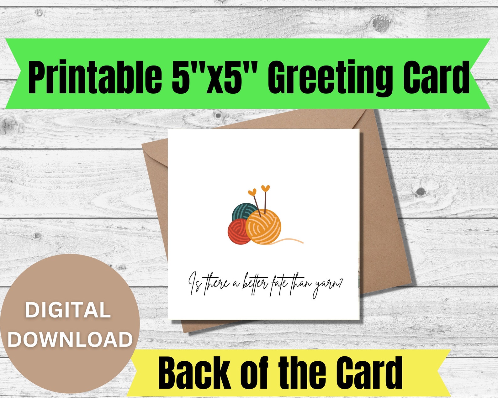Yarn Lovers Happy Birthday Card Printable | Digital | is There a Better ...