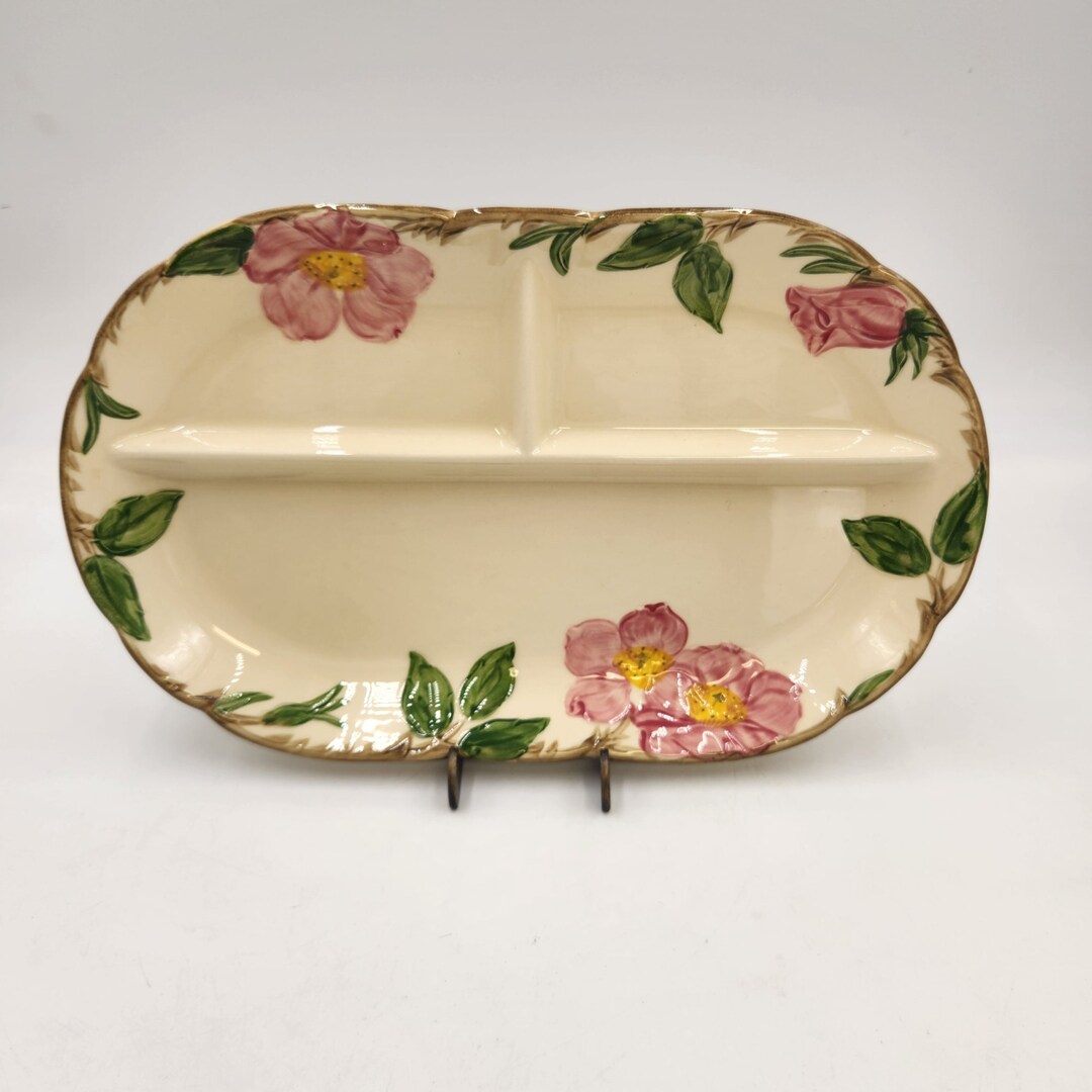 Vintage 1970's Franciscan Desert Rose Rectangular 3 Compartment Serving ...