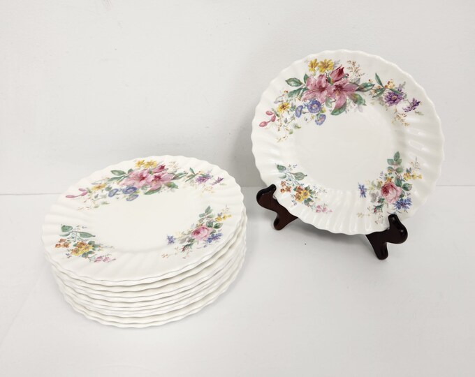 Vintage 1970's - 80's Royal Doulton Arcadia - Floral Pattern - 12 Salad ...