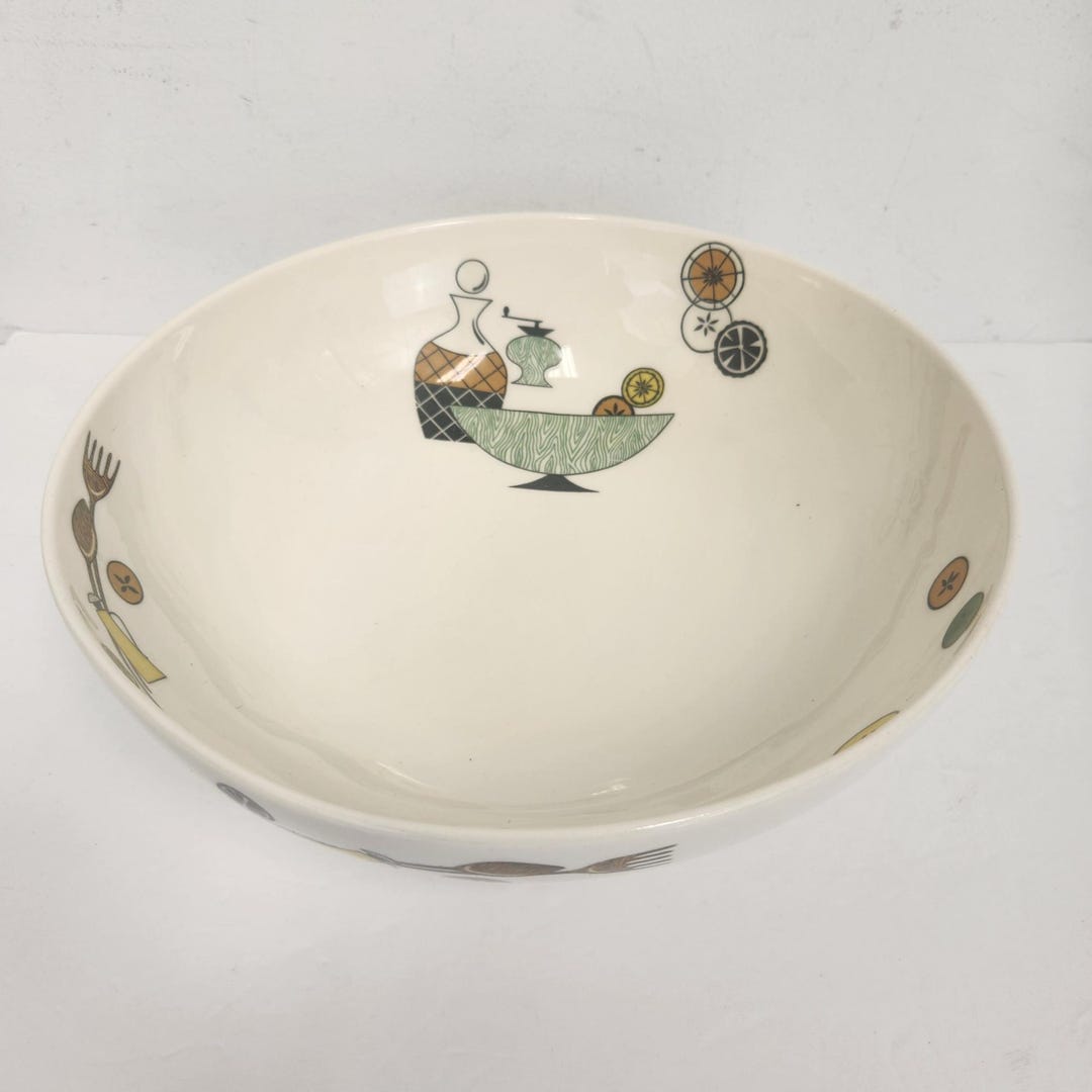 Mid Century Modern Crooksville Pottery Waldorf Large Salad - Serving ...