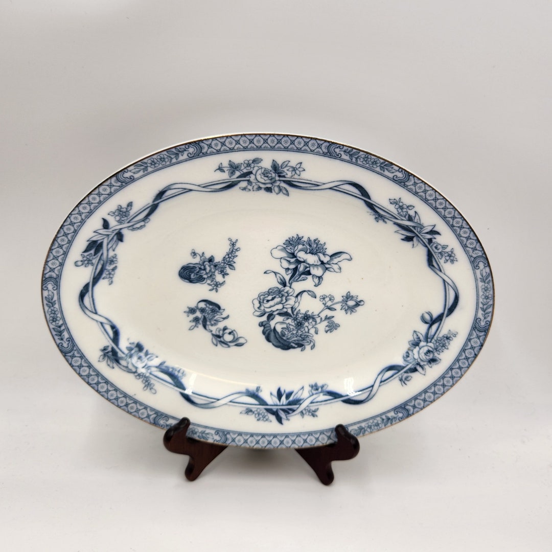 Vintage Late 1800's Johnson Brothers England Tokio Pattern Flow Blue ...