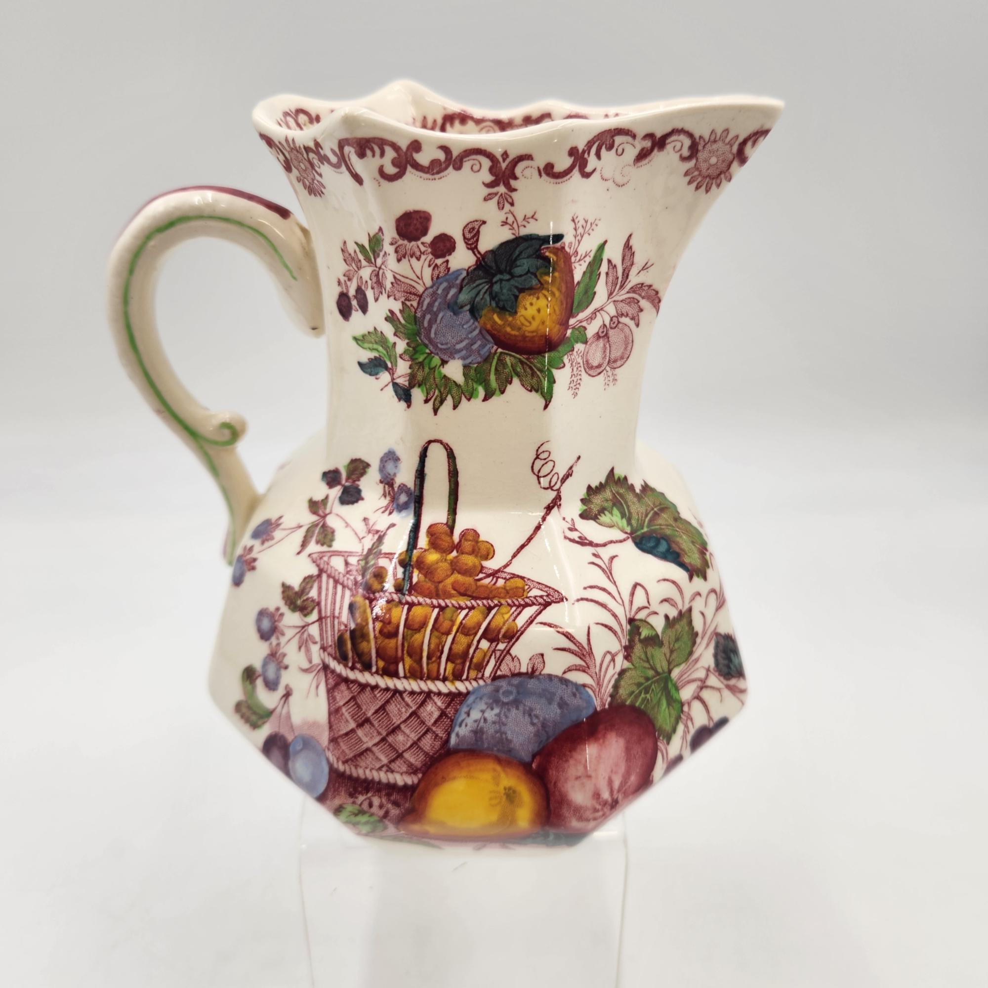 Vintage Turn of the Century Adams Ironstone Fruit Basker Milk Pitcher ...