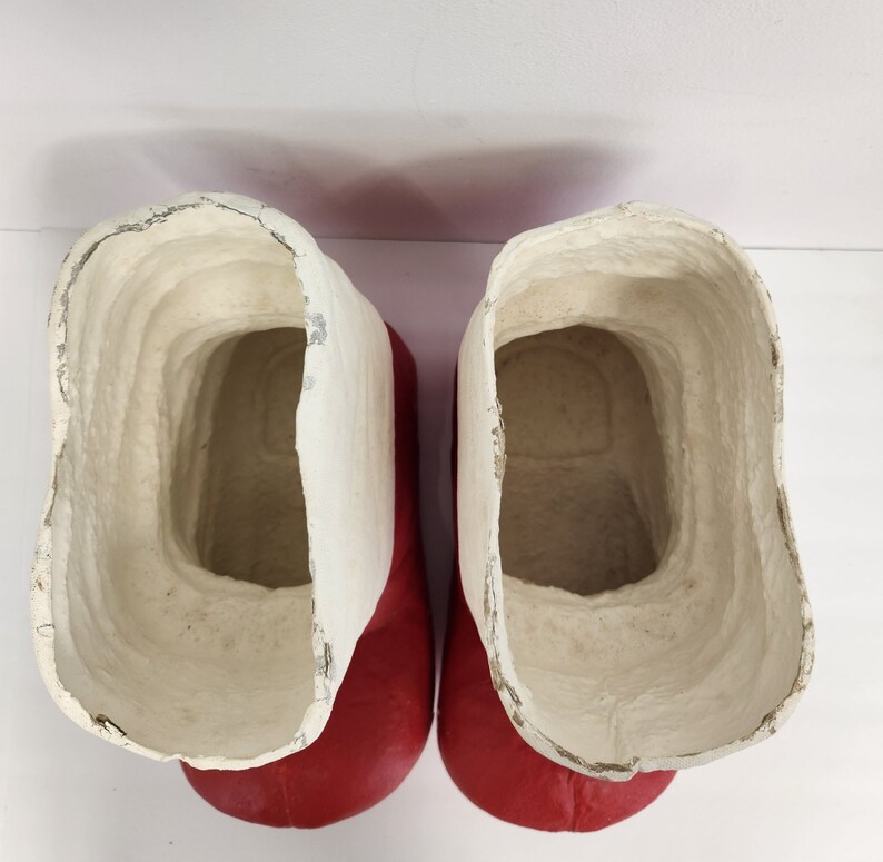 Vintage 1960's 70's Papier Mache Santa's X-large Red and White Holiday ...