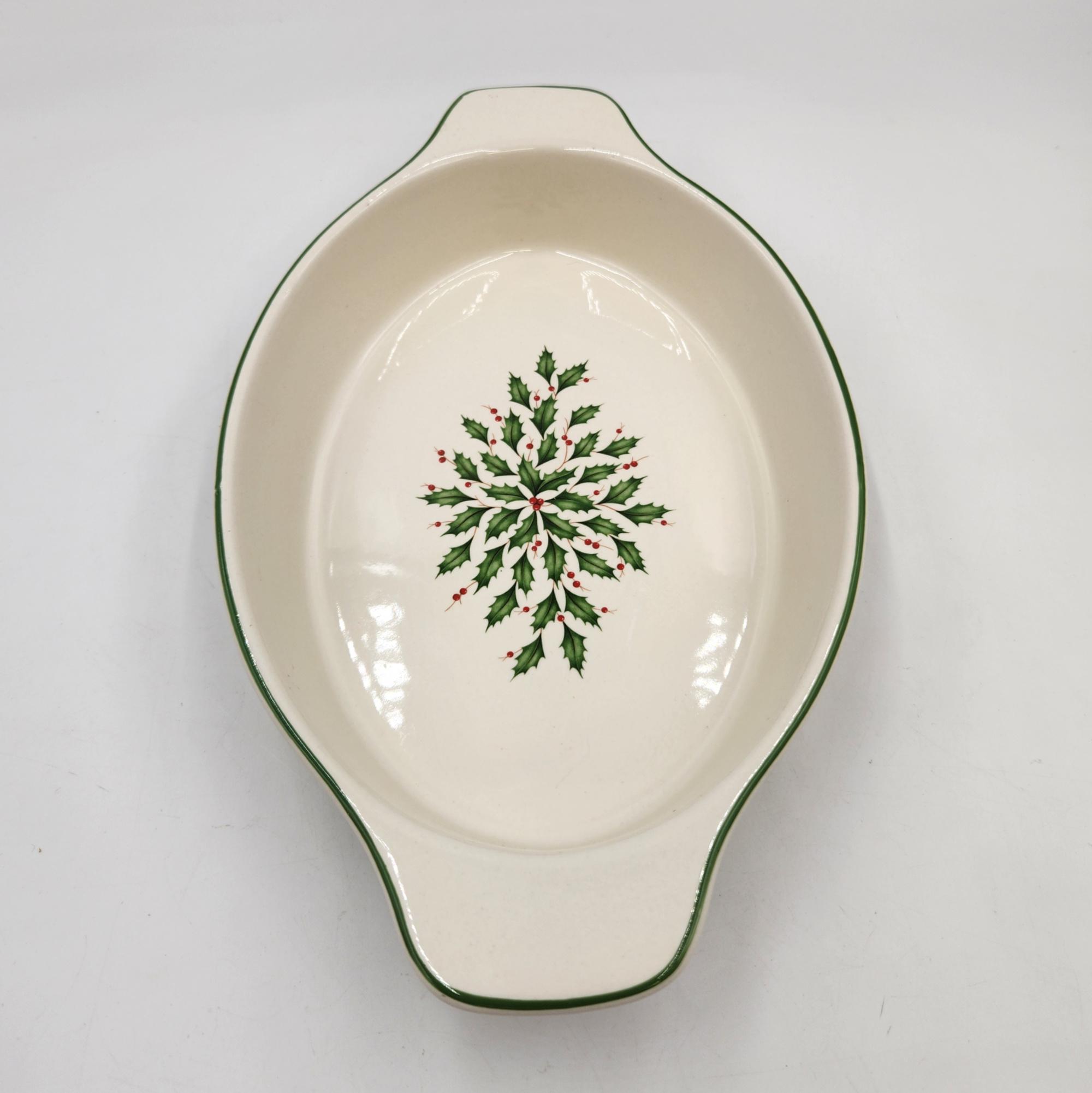 Vintage 1990's Lenox Holiday Pattern Oval Baking Dish - Etsy