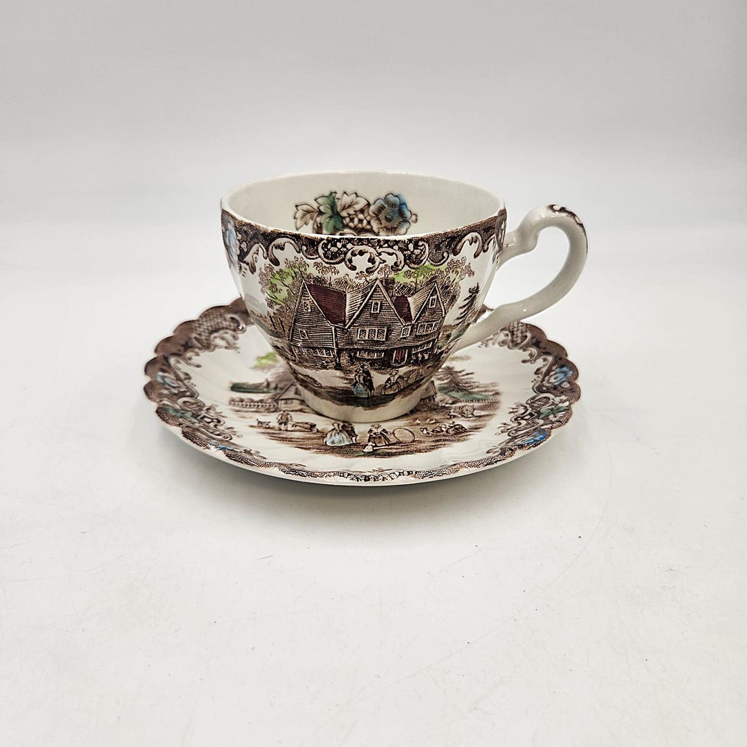 Vintage 1970's Heritage Hall Staffordshire Ironstone Cup and Saucer Set ...